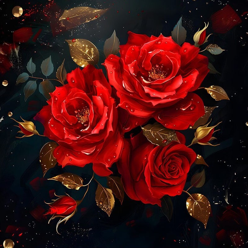 Red Rose Fabric - Etsy