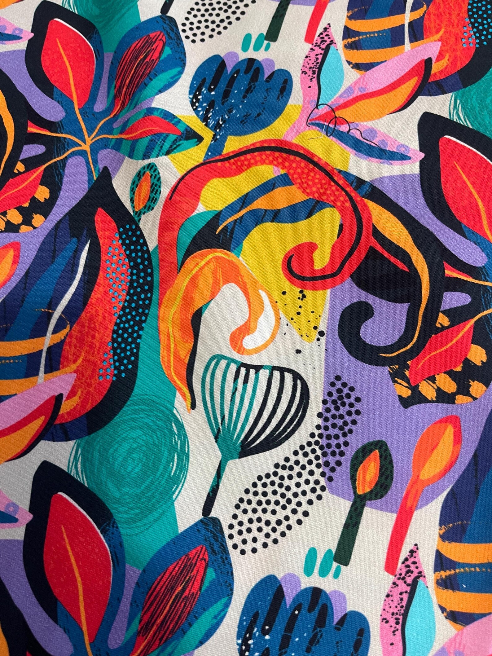 Abstract Leaves - 100% Cotton Fabric - Etsy