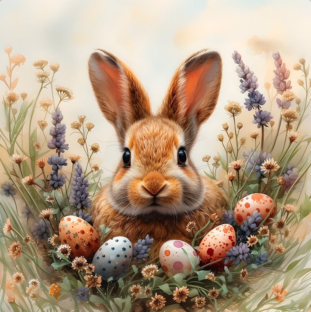 Easter Bunny - Velvet Panel - Fabric for a Pillowcase - Different Sizes ...
