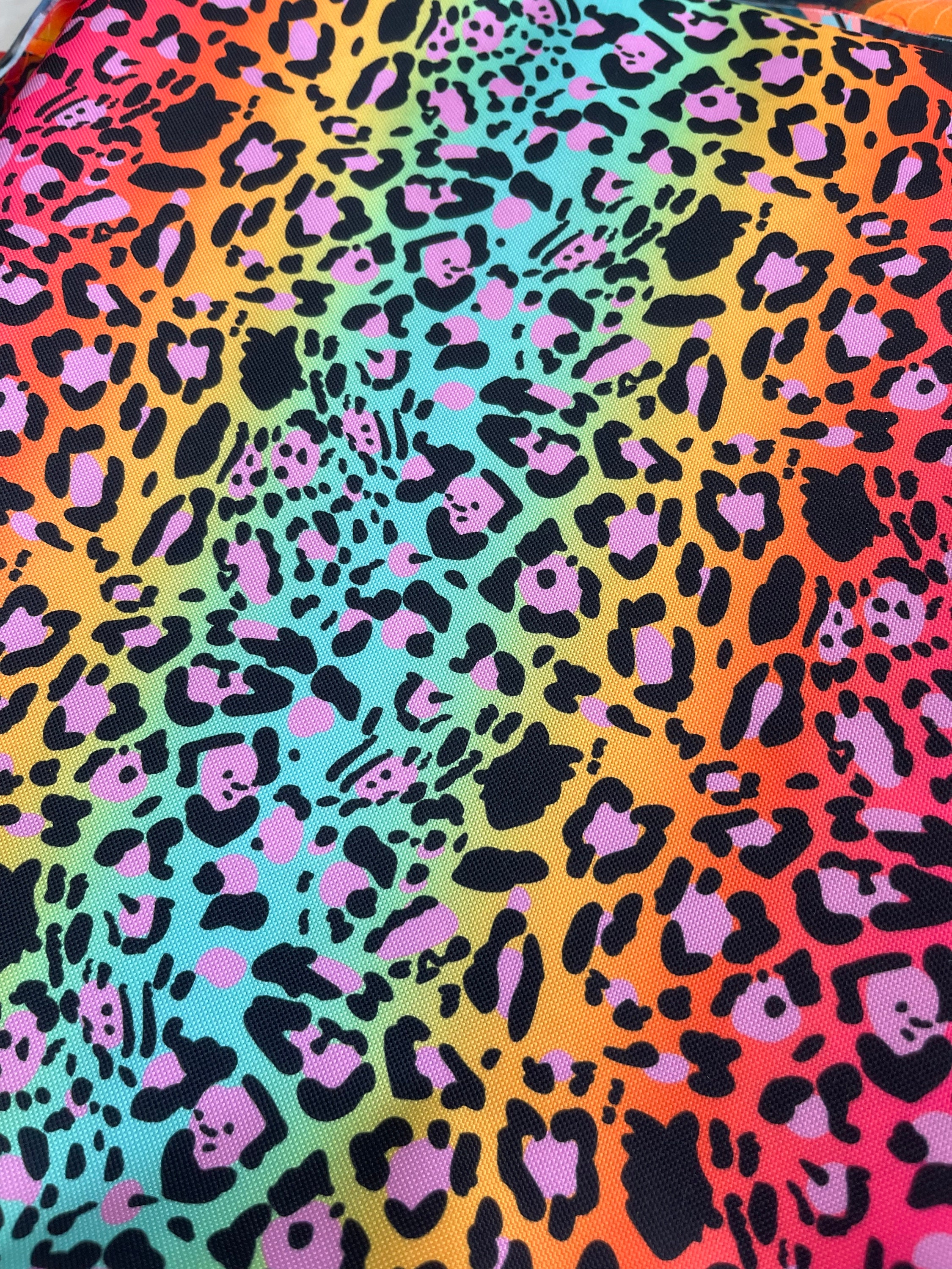 Pink and Orange Leopard Pattern Waterproof Polyester Fabric - Etsy