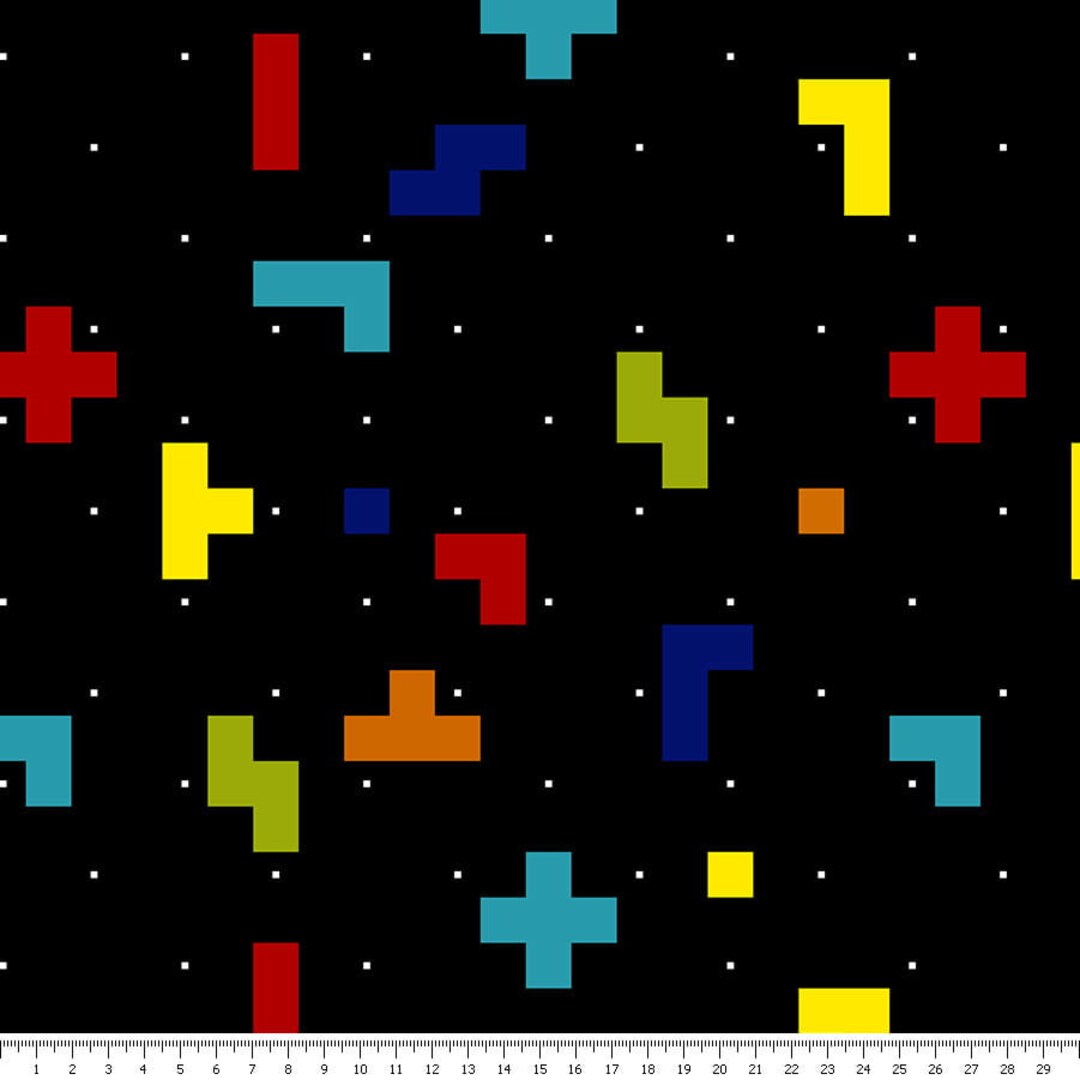 Tetris - Jersey Cotton Fabric - Etsy