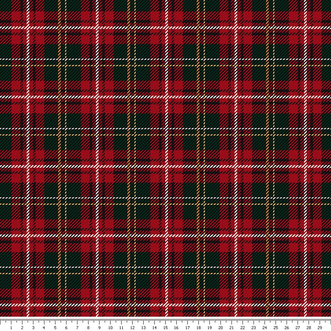 Checkered Red Green Pattern - Waterproof Polyester Fabric PN-EN 71-3: ...