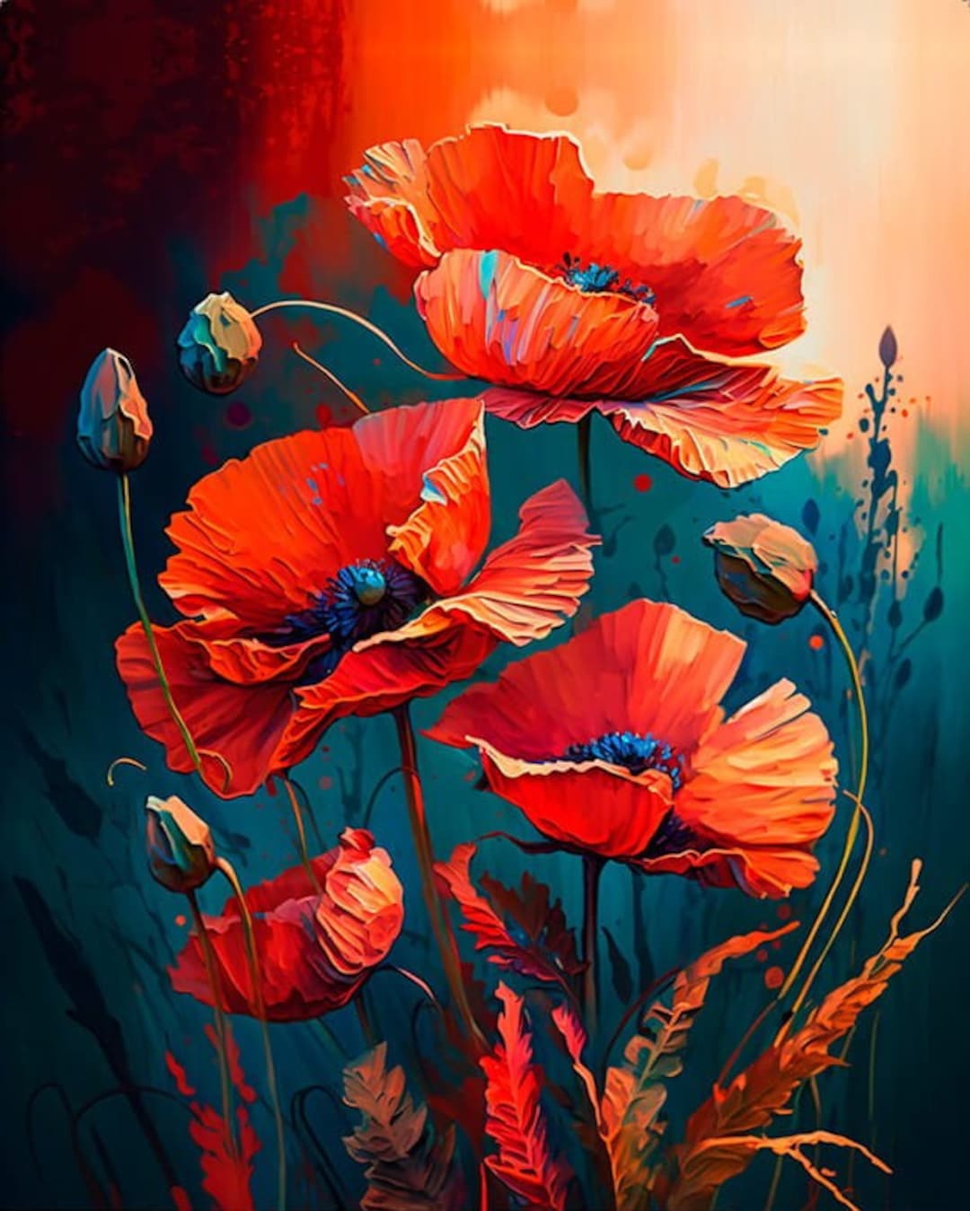 Poppies - Waterproof Fabric Panel for a Bag - Etsy