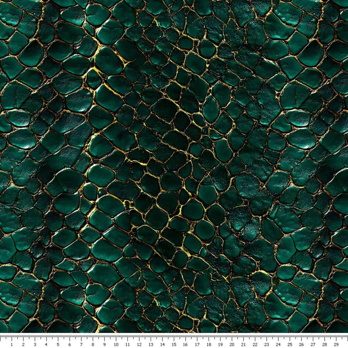 Green and Gold Snake Skin Pattern - Waterproof Polyester Fabric PN-EN ...
