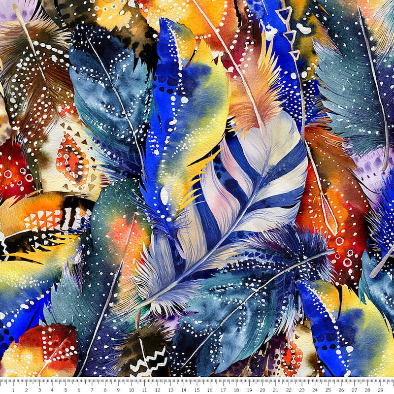 Feather Print Fabric - Etsy