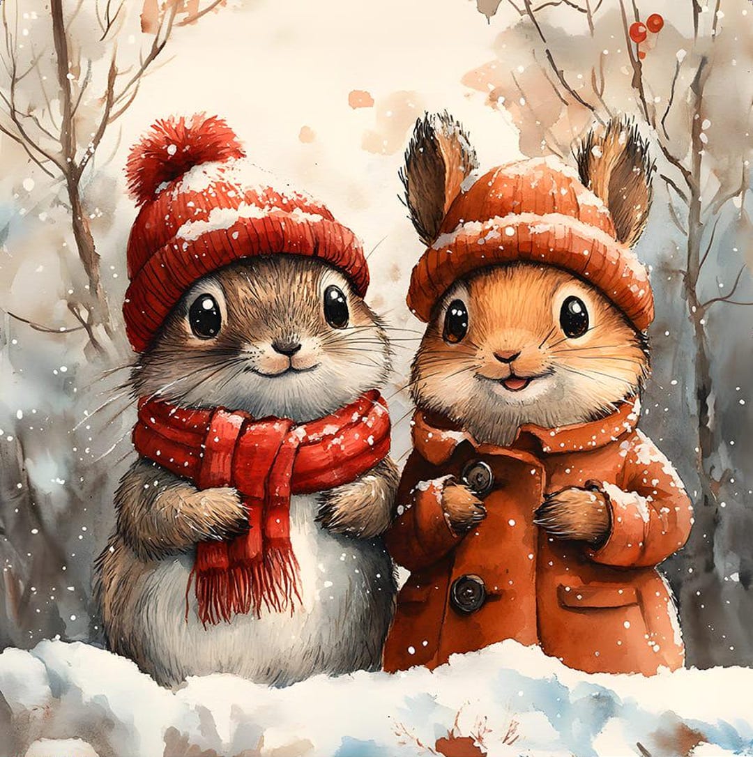 Winter Squirrels - Velvet Panel - Fabric for a Pillowcase - Different ...