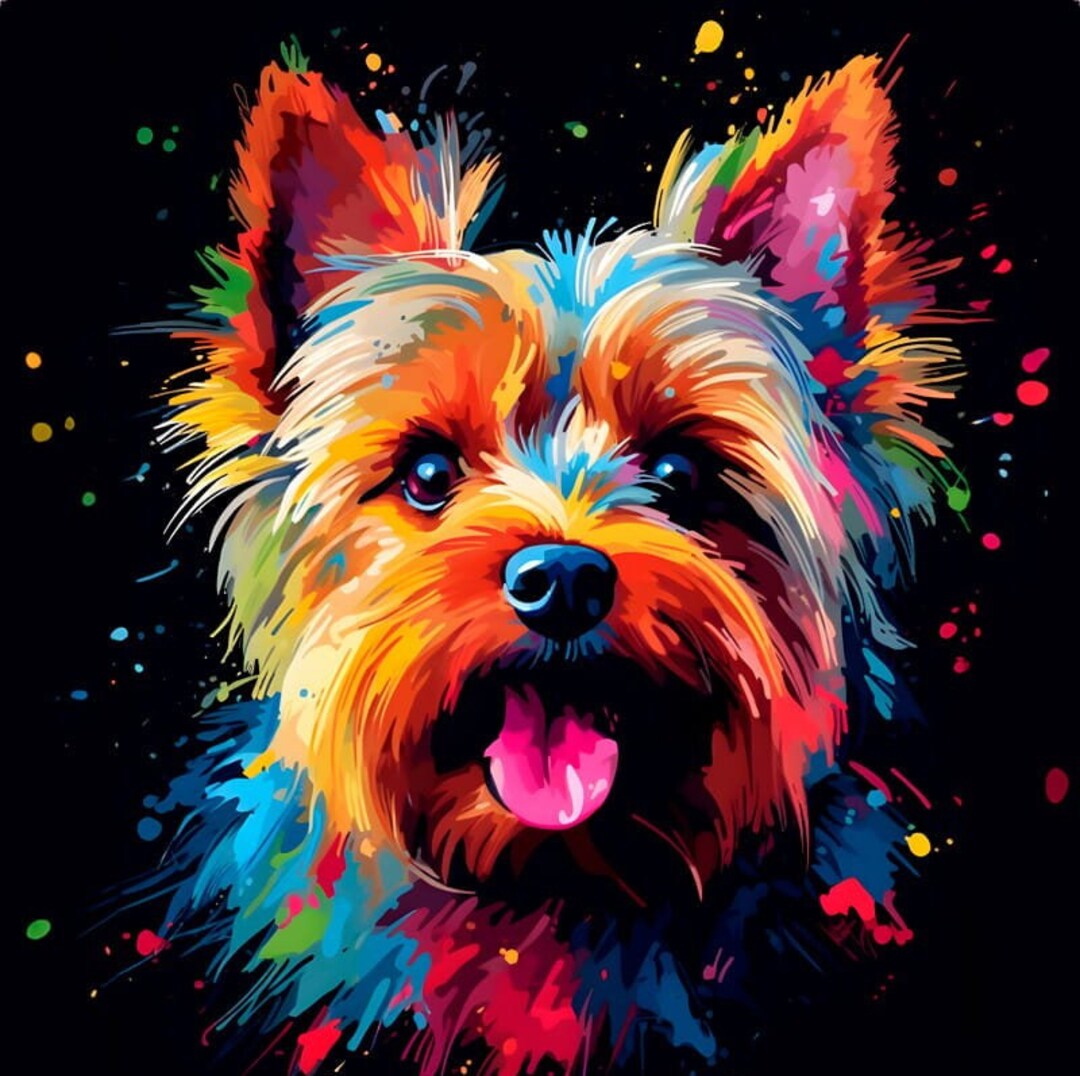 Watercolor Yorkshire Terrier - Velvet Panel - Fabric for a Pillowcase ...