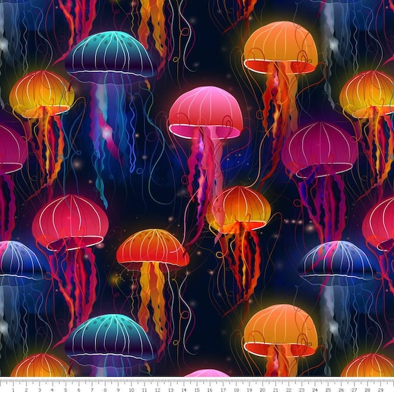 Jellyfish in the Ocean Waterproof Polyester Fabric PN-EN - Etsy