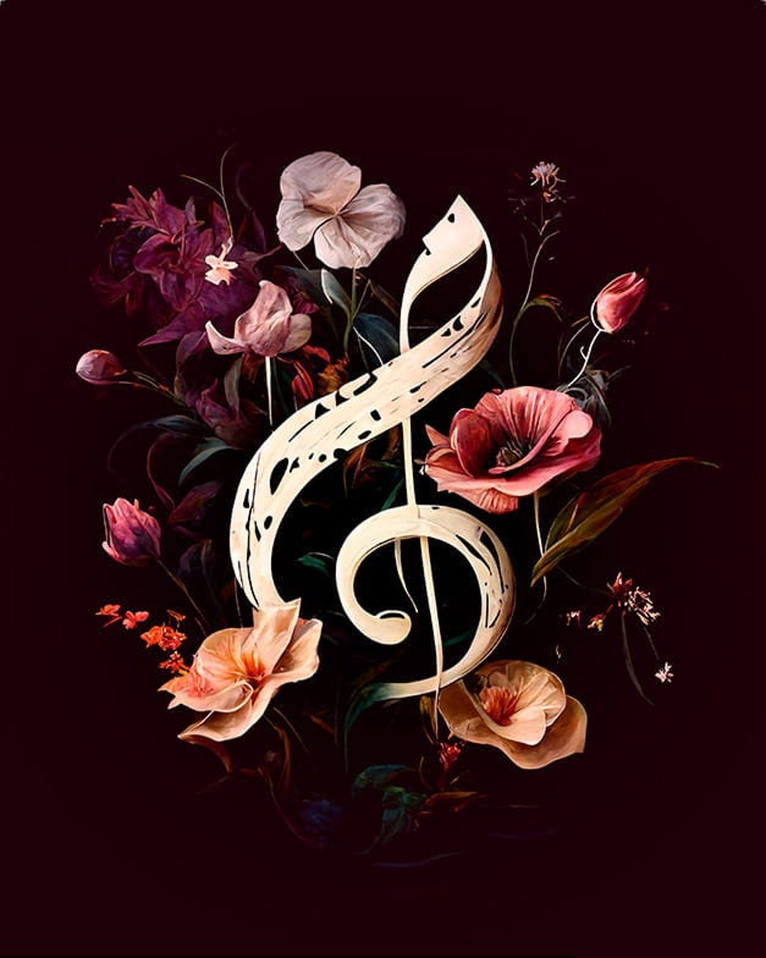 Treble Clef 2 - Waterproof Fabric Panel for a Bag - Etsy