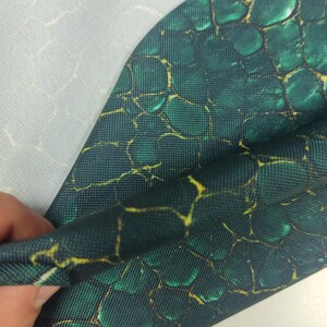 Green and Gold Snake Skin Pattern - Waterproof Polyester Fabric PN-EN ...