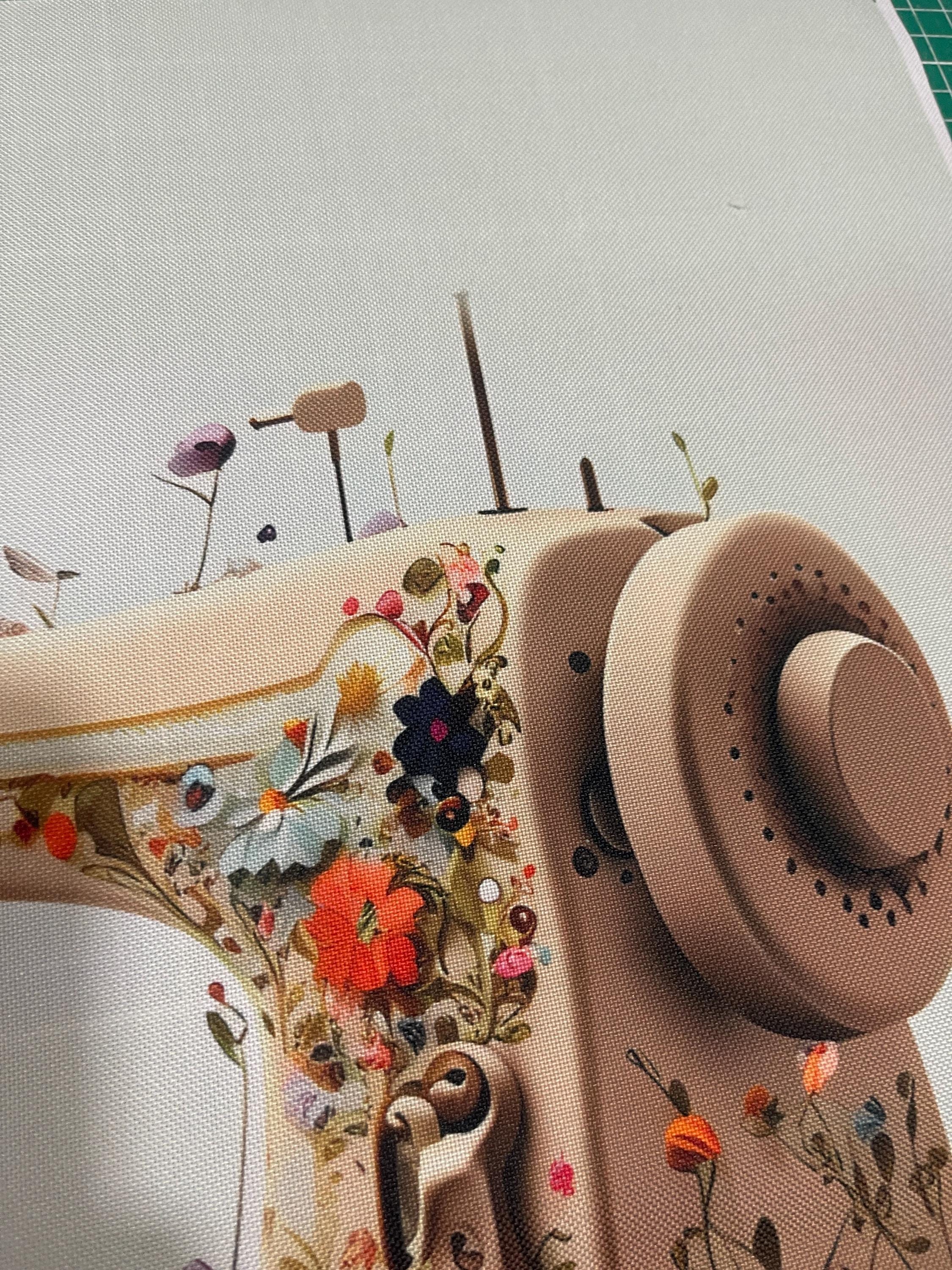 Sewing Machine With Flowers - Waterproof Fabric Panel for a Bag - Etsy