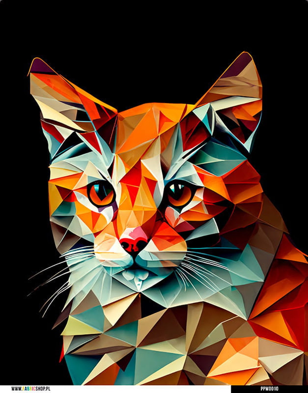 Geometric Cat Waterproof Fabric Panel for a Bag - Etsy