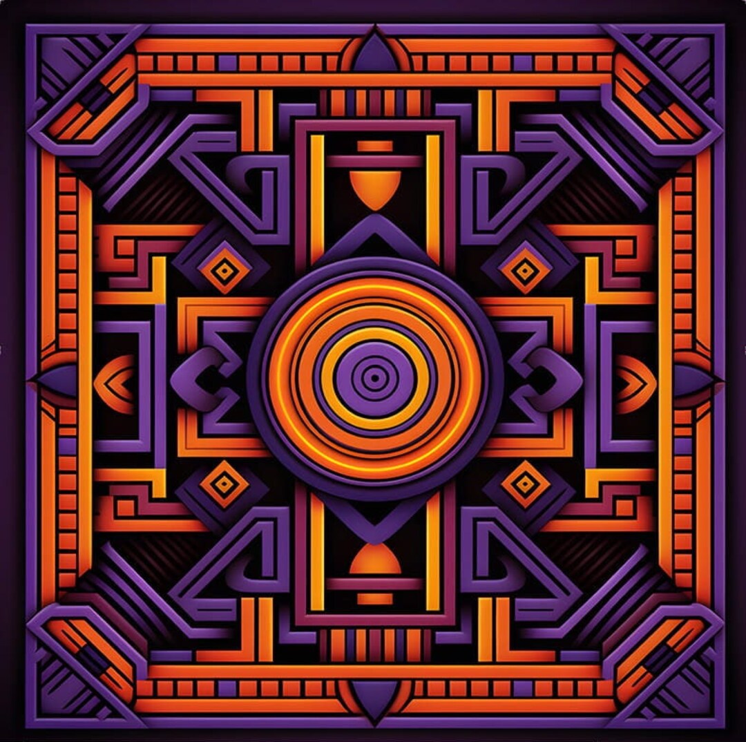 Aztec VI - Waterproof Fabric Panel for a Bag - 52x52 Cm / 20.4"x20.4 ...