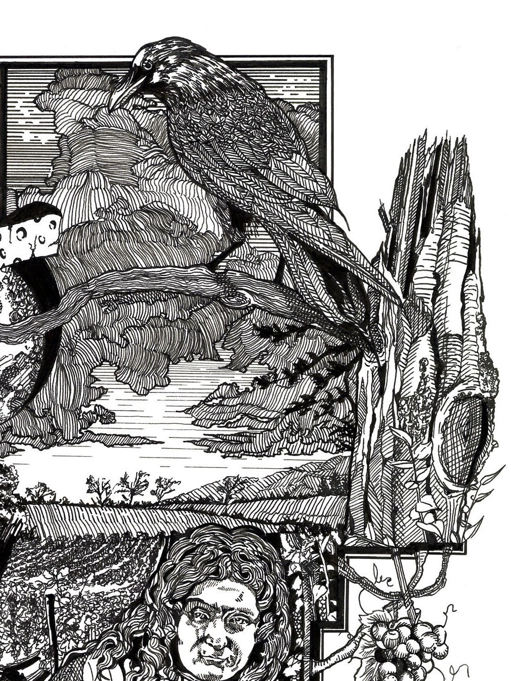 Original Illustration, Fable the Raven and the Fox - Etsy