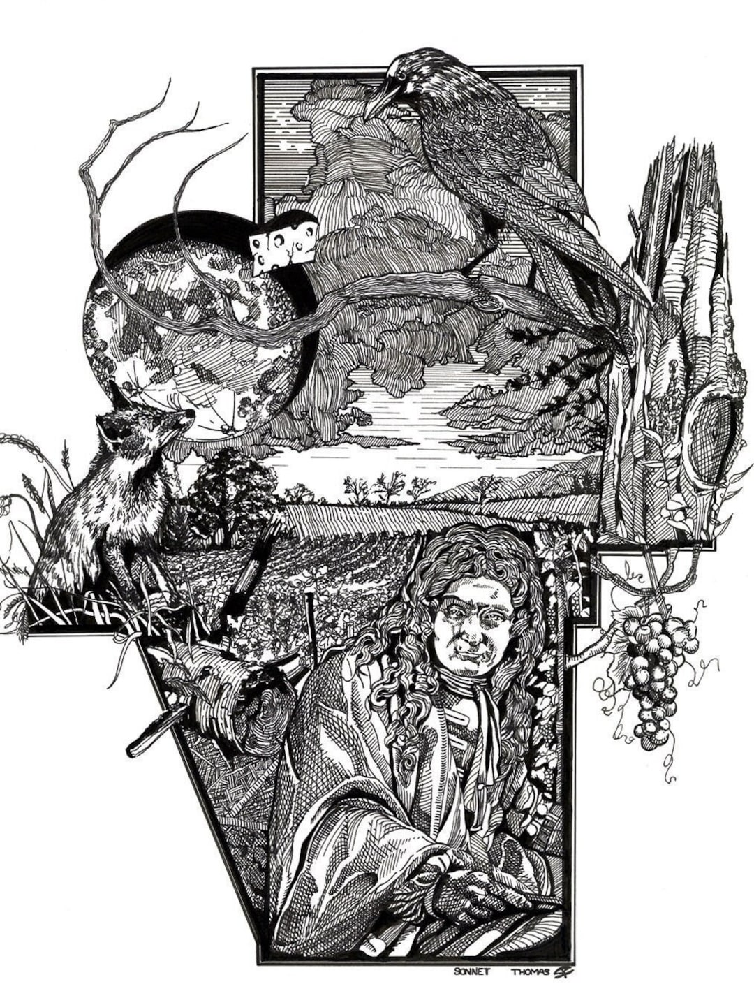 Original Illustration, Fable the Raven and the Fox - Etsy