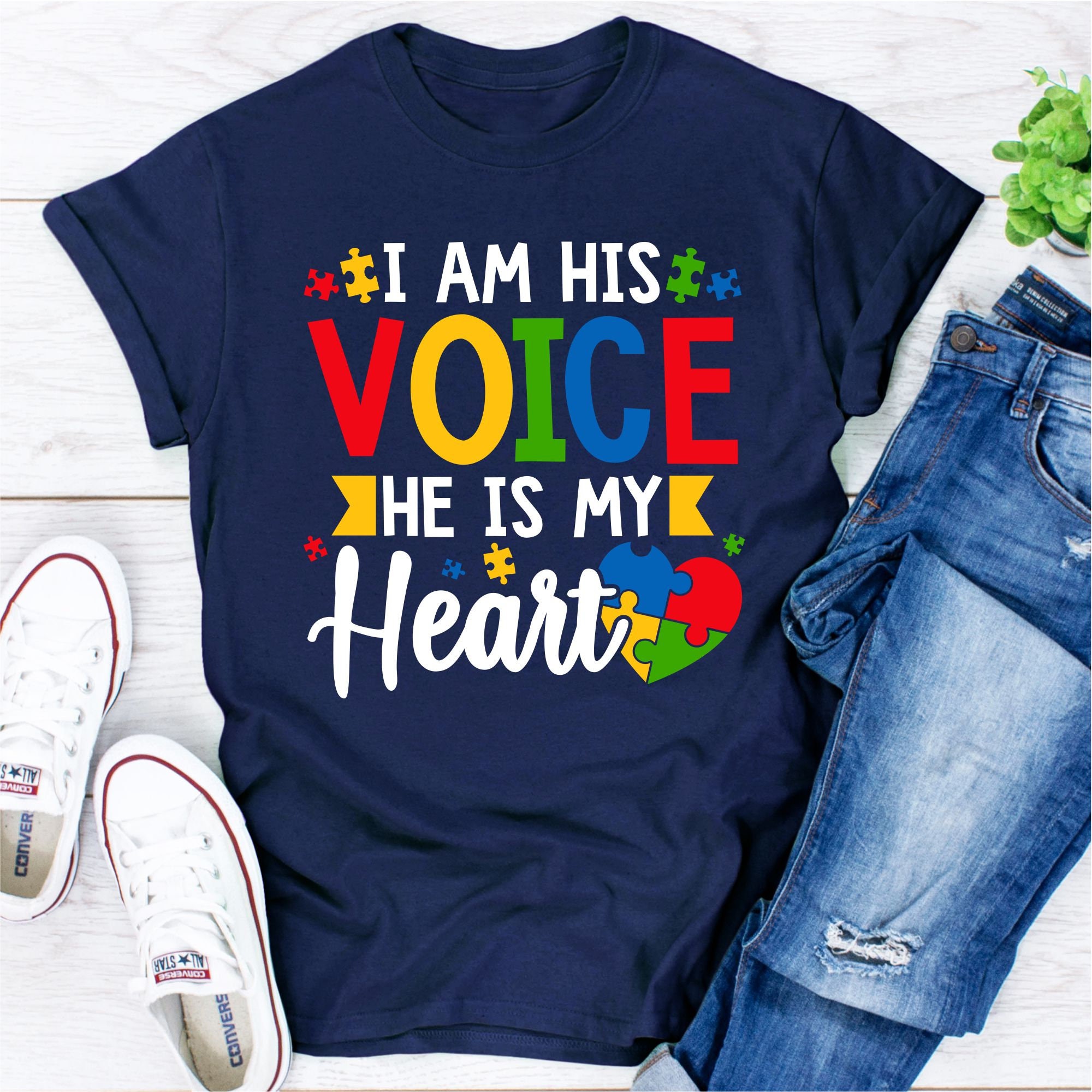 I Am His Voice He is My Heart Svg Autistic Svg Autism Svg - Etsy
