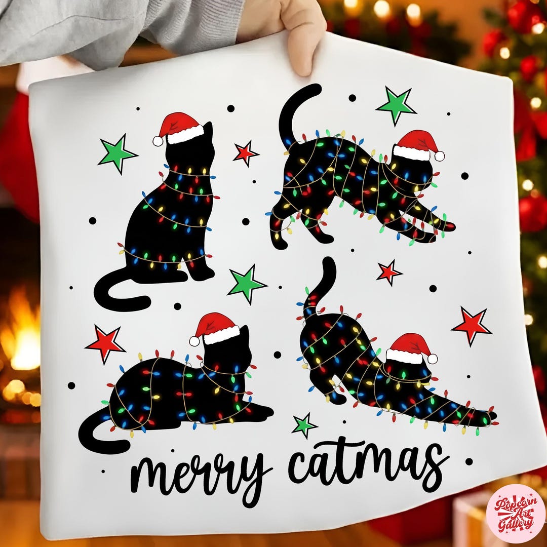 Merry Catmas PNG, Funny Christmas Cat Sublimation, Meowy Christmas Png ...
