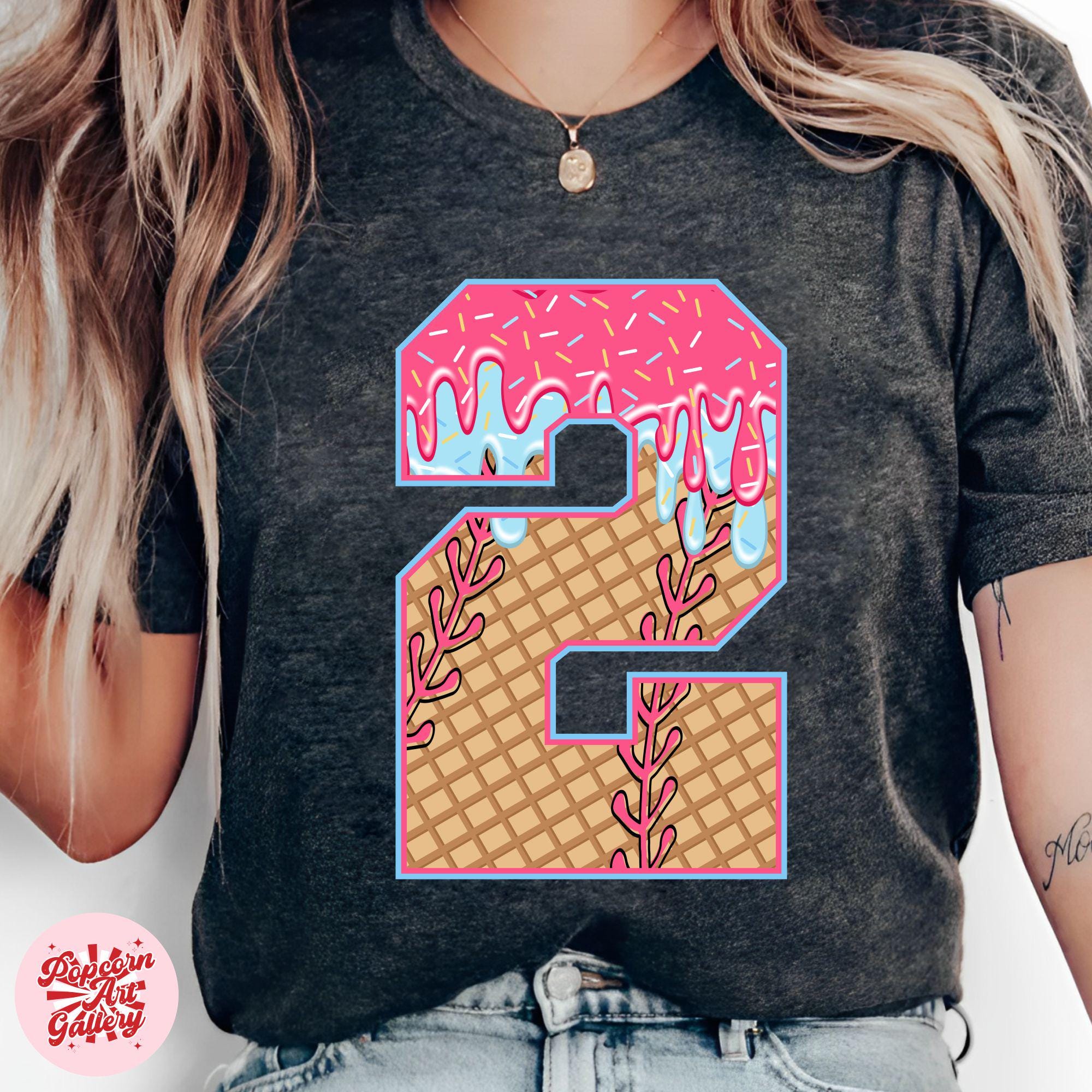 Baseball Ice Cream Drip Number PNG | Custom Jersey Design | Waffle Cone ...
