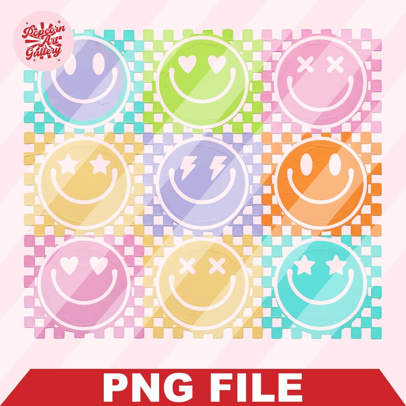 Neon Summer Smiley Face Checkerboard Png, Sunshine Png Beach Life ...