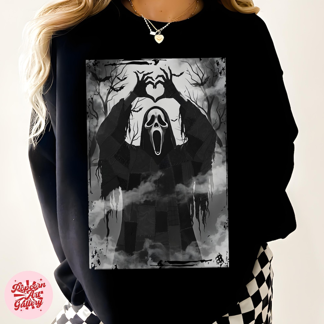 Ghostface Heart PNG - Cute Horror Love Design - Halloween Ghost Digital ...