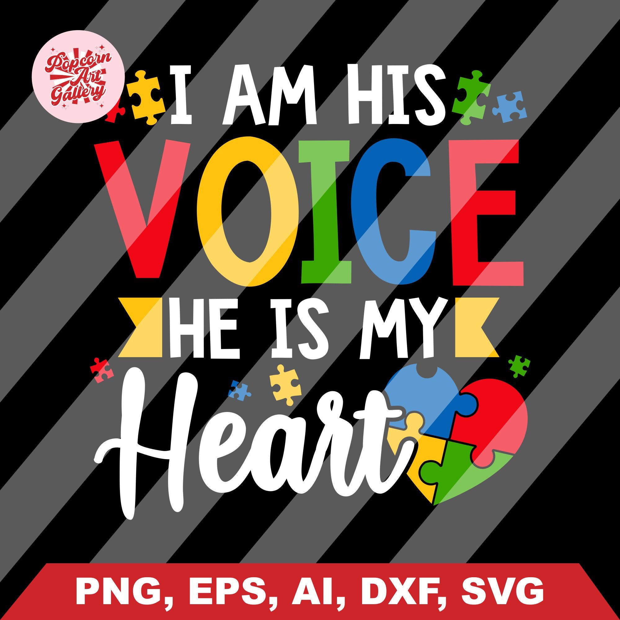 I Am His Voice He is My Heart Svg Autistic Svg Autism Svg - Etsy