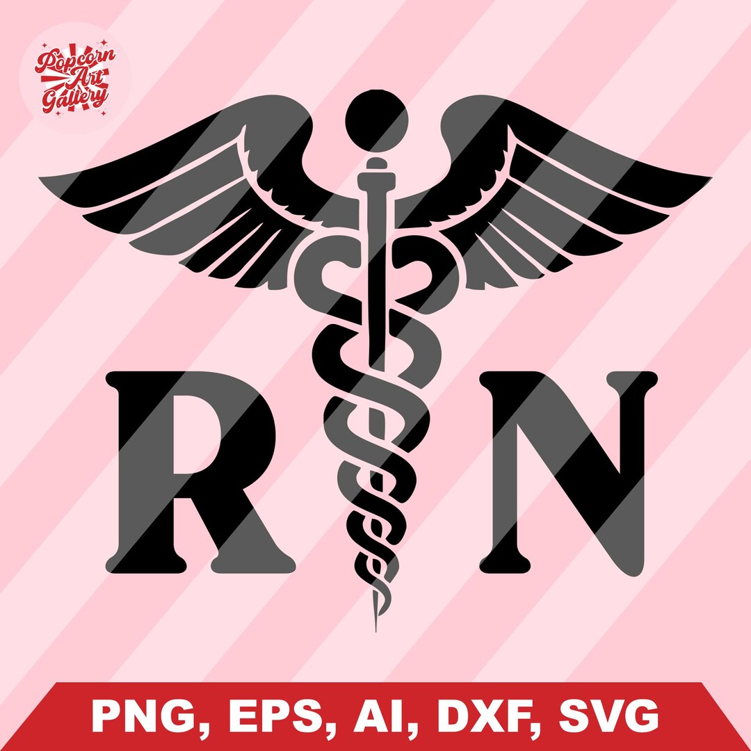 Medical Symbol RN Nurse Svg File for Cricut, Medical Svg, Registered ...