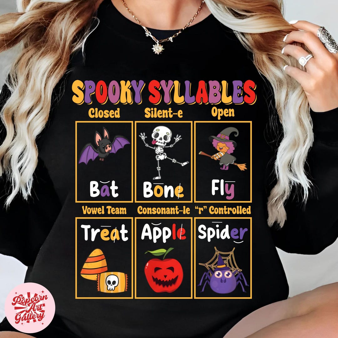 Spooky Syllables Teacher Png, Funny Halloween, Educational Kids Png ...