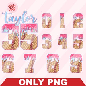 Baseball Ice Cream Drip Number PNG | Custom Jersey Design | Waffle Cone ...