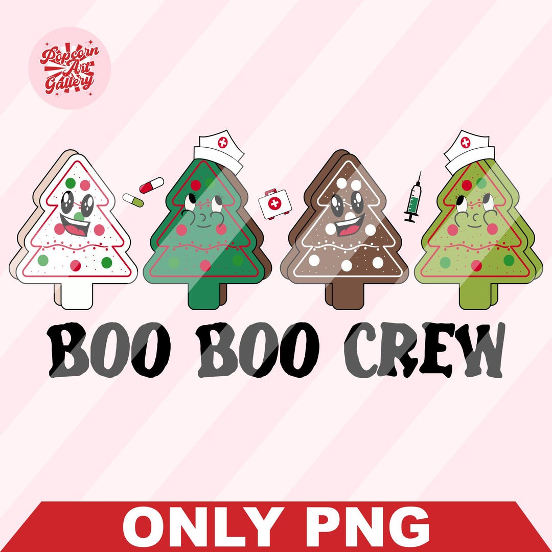 Boo Boo Crew Nurse Christmas Tree Cake Png, Christmas Nurse Png, ICU ...