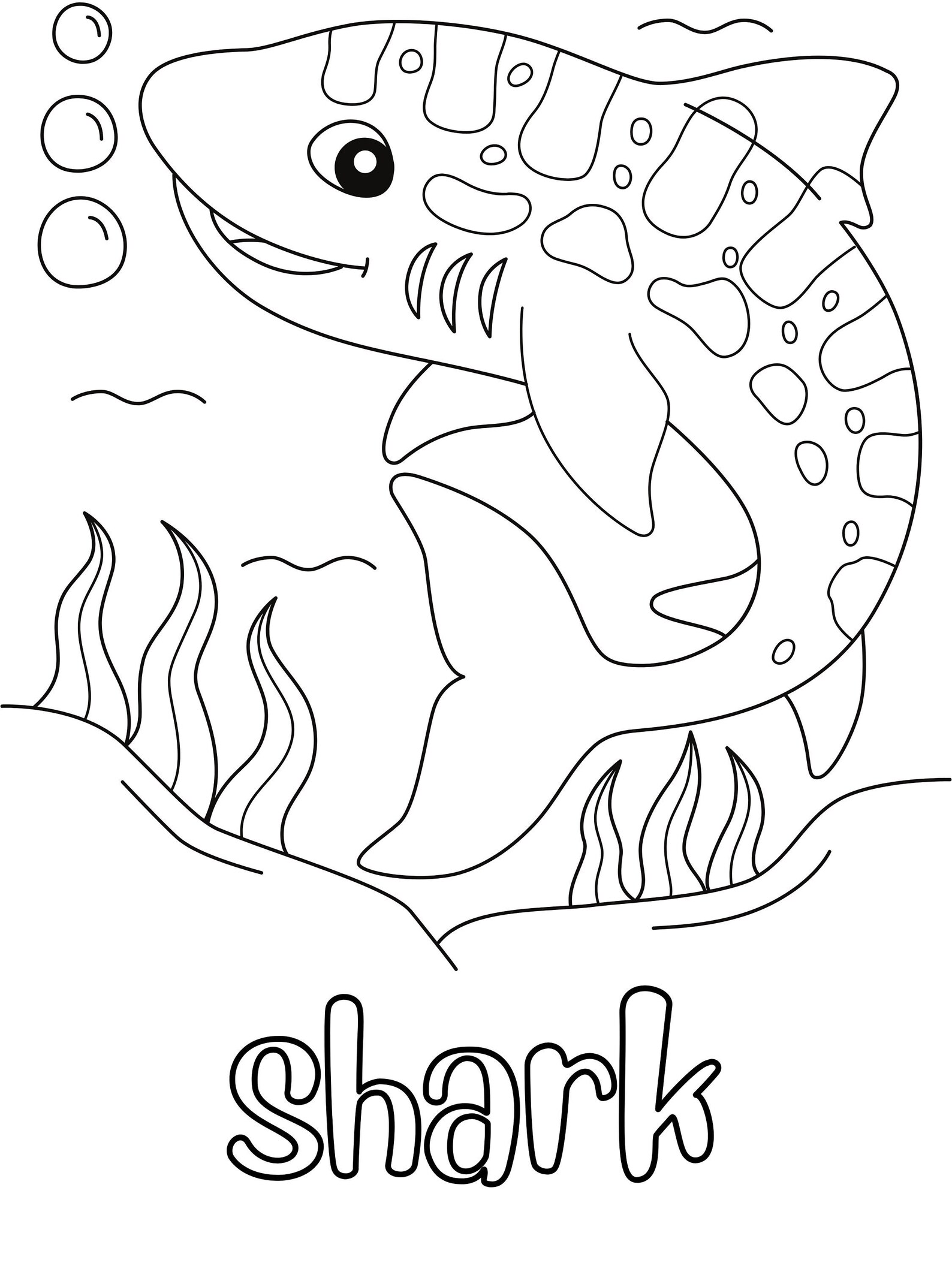 Shark Printable Coloring Page, DIGITAL DOWNLOAD, Printable Coloring ...