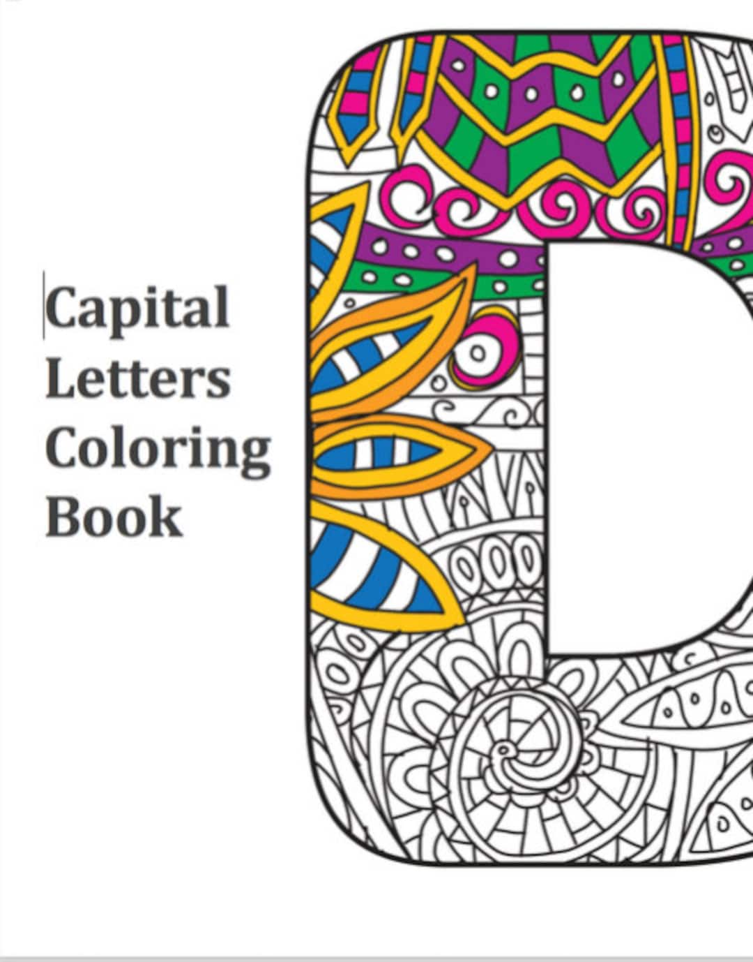 Capital Letter Coloring Book, DIGITAL DOWNLOAD - Etsy