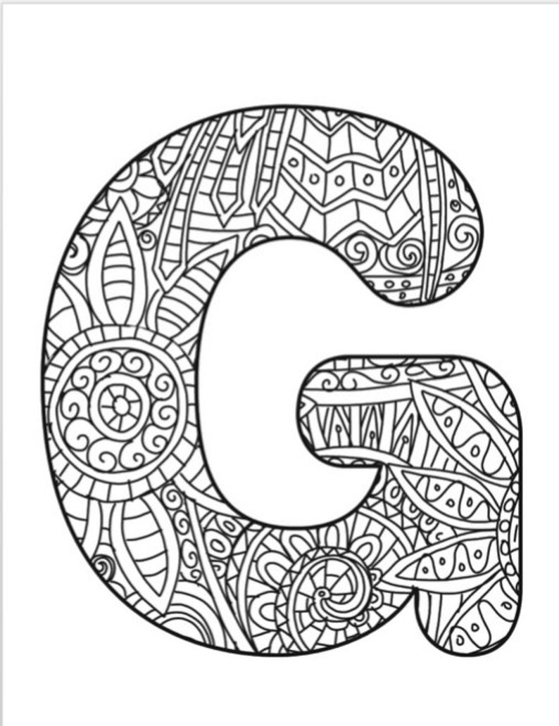 Capital Letter Coloring Book, DIGITAL DOWNLOAD - Etsy