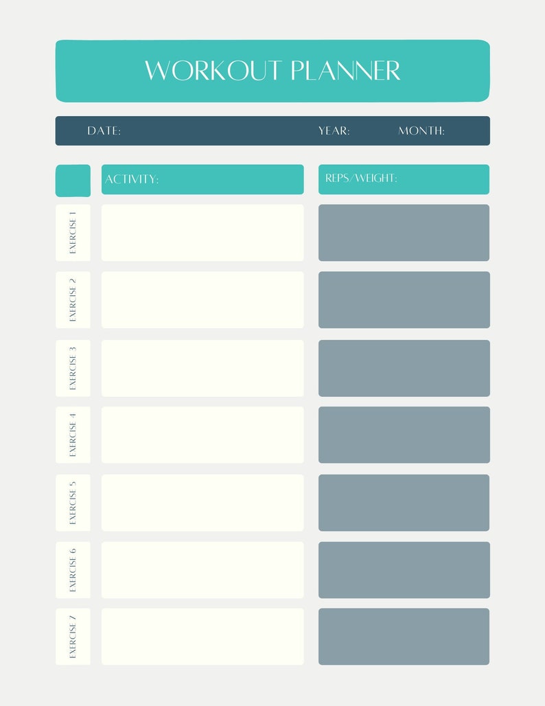 Gym Planner - Etsy