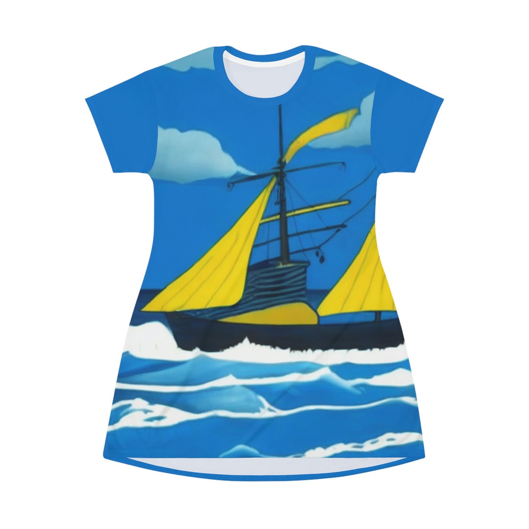 Beach Dress, Ship at Sea T-shirt Dress - Etsy