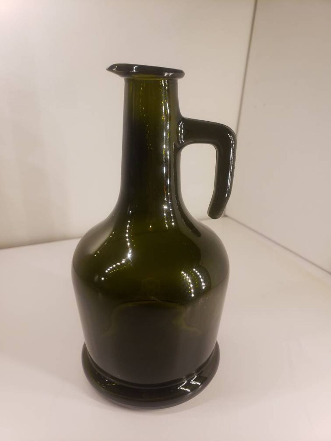 Green Glass Pitcher Vase. Vetro Brew Co - Etsy