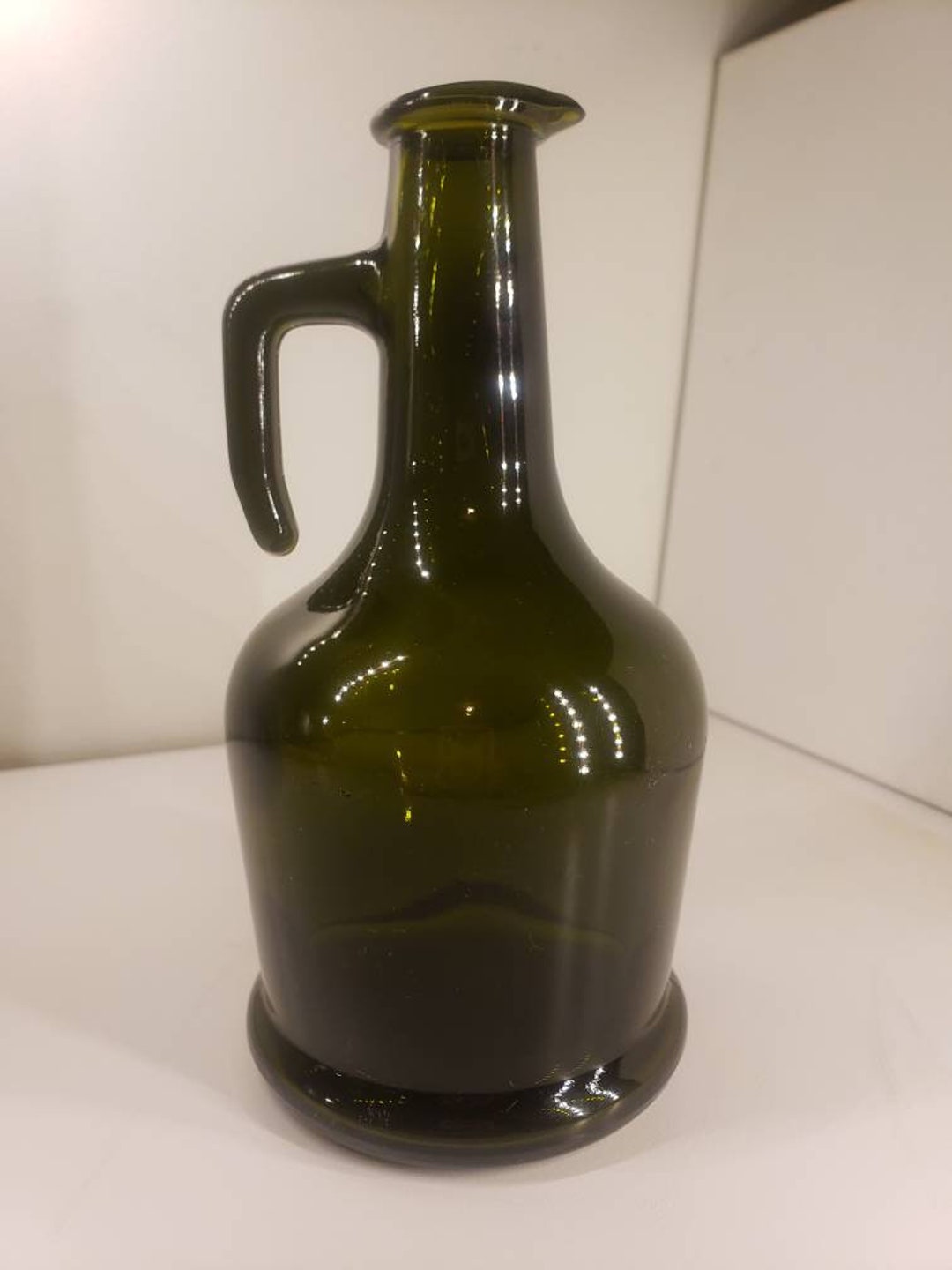 Green Glass Pitcher Vase. Vetro Brew Co - Etsy