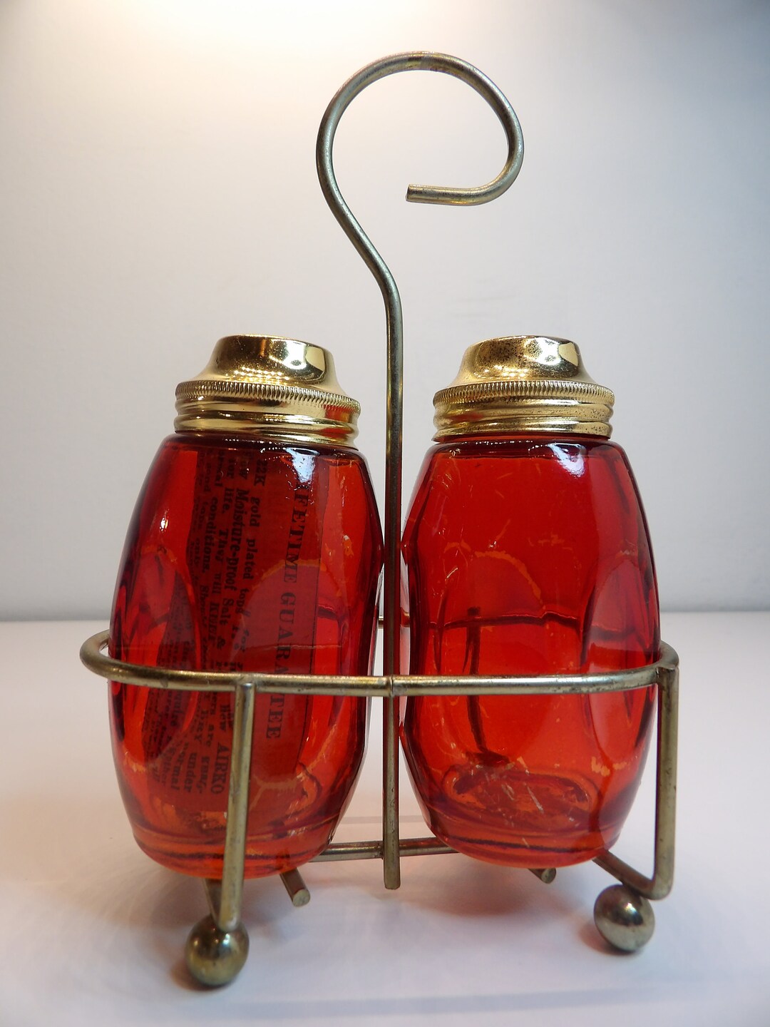 1960's Airko Red Flash Glass Salt and Pepper Shakers - Etsy