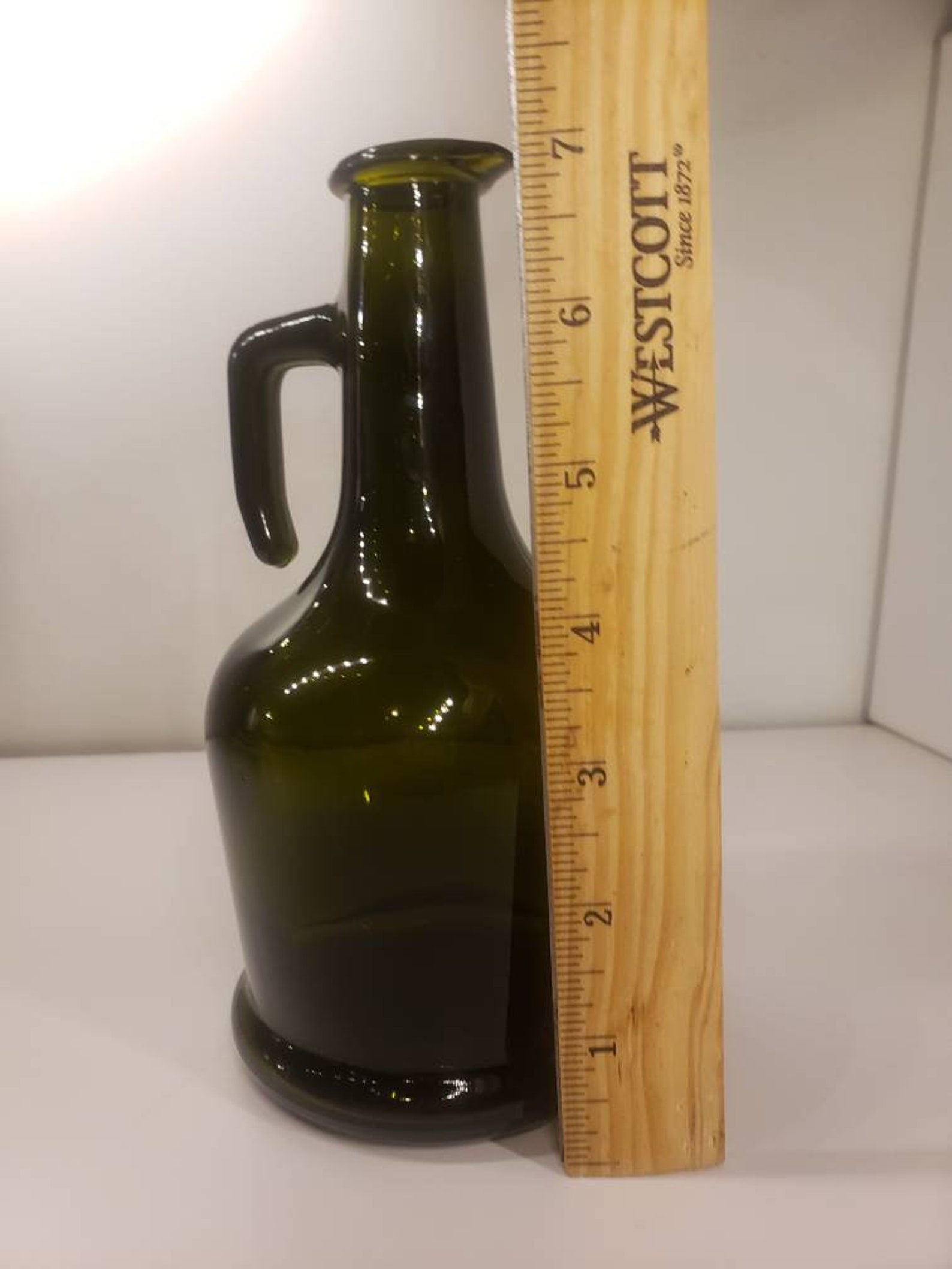 Green Glass Pitcher Vase. Vetro Brew Co - Etsy