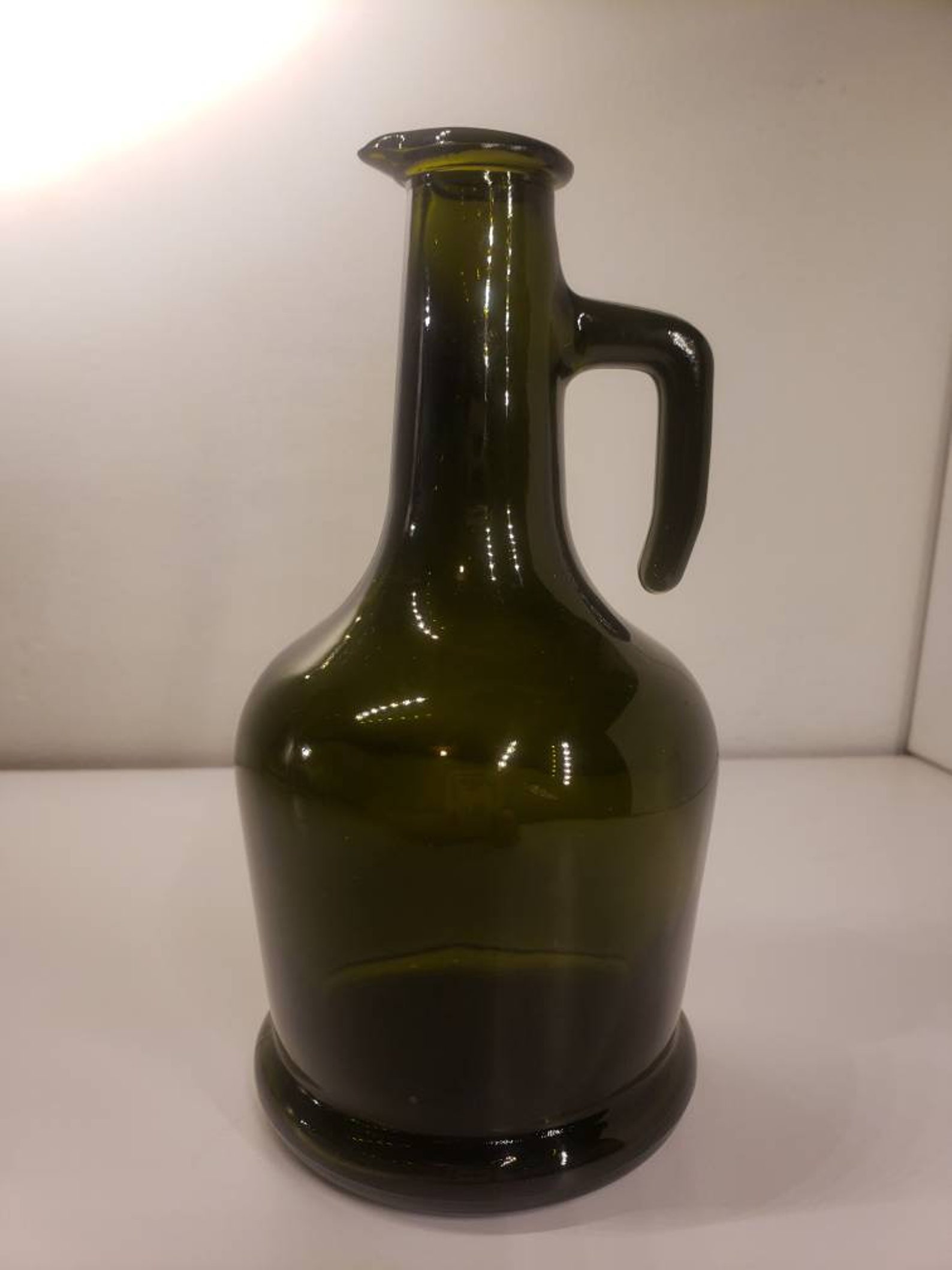Green Glass Pitcher Vase. Vetro Brew Co - Etsy