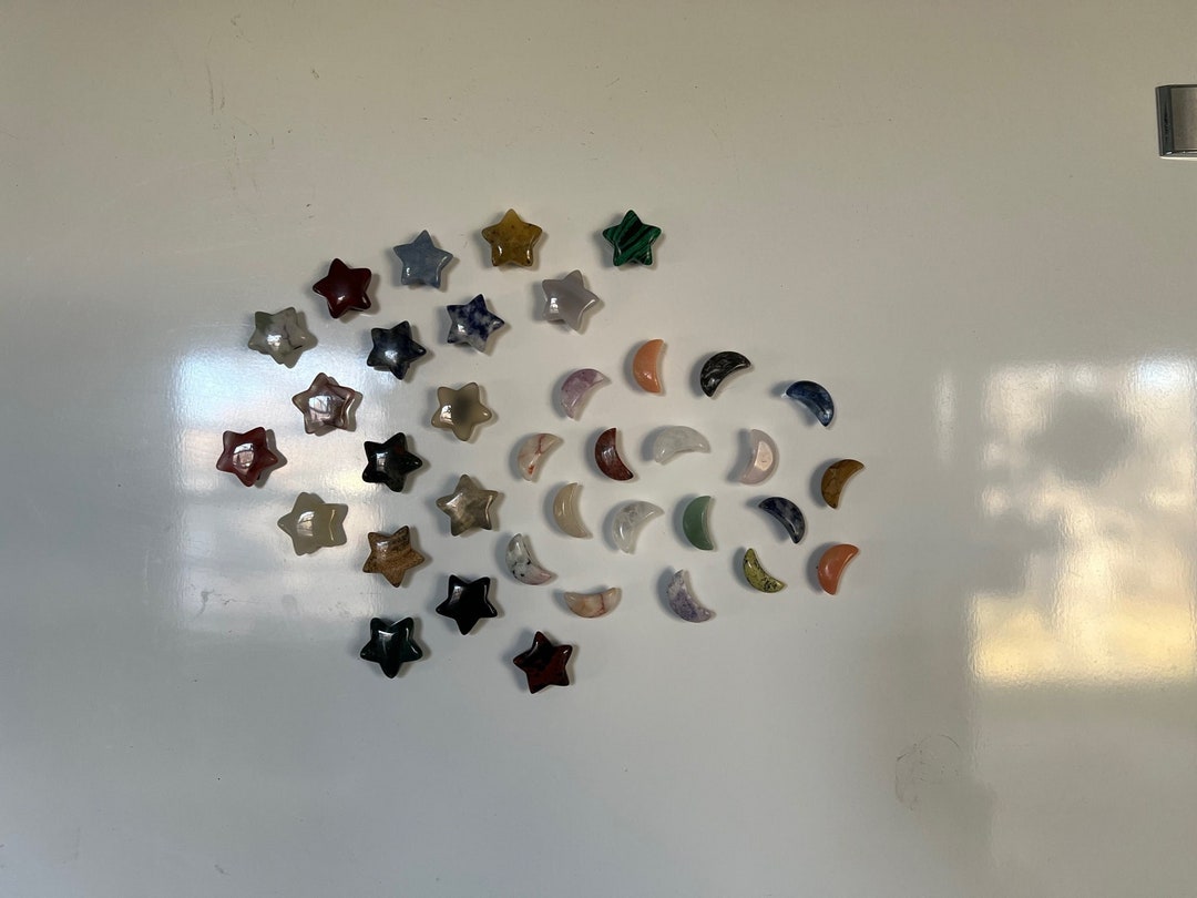 4 Piece Crystal Magnets Star and Moon Mystery Crystals - Etsy