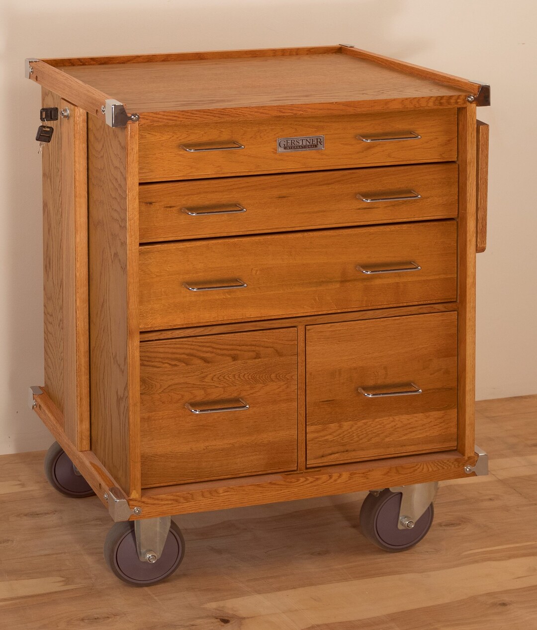 Versatile Oak 5-drawer Roller Cabinet R24 Classic American Elegance ...