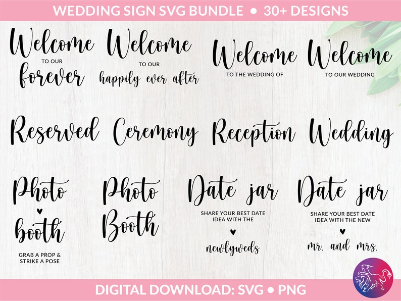 Wedding Sign Bundle, Wedding Bundle, Wedding Svg, Wedding Sign Svg, Cards and Gifts Svg Png ...