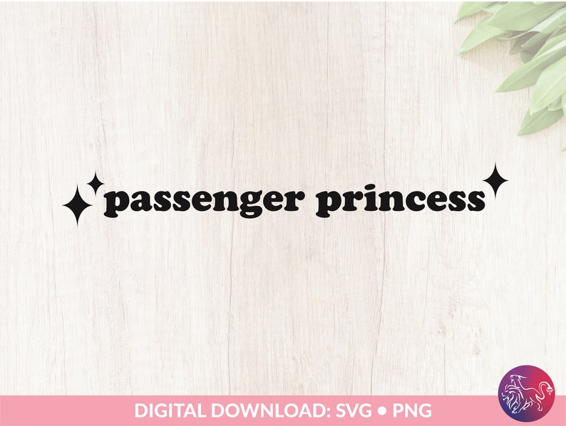 Passenger Princess Mirror Car Decal, Passenger Princess SVG, Car Decal ...
