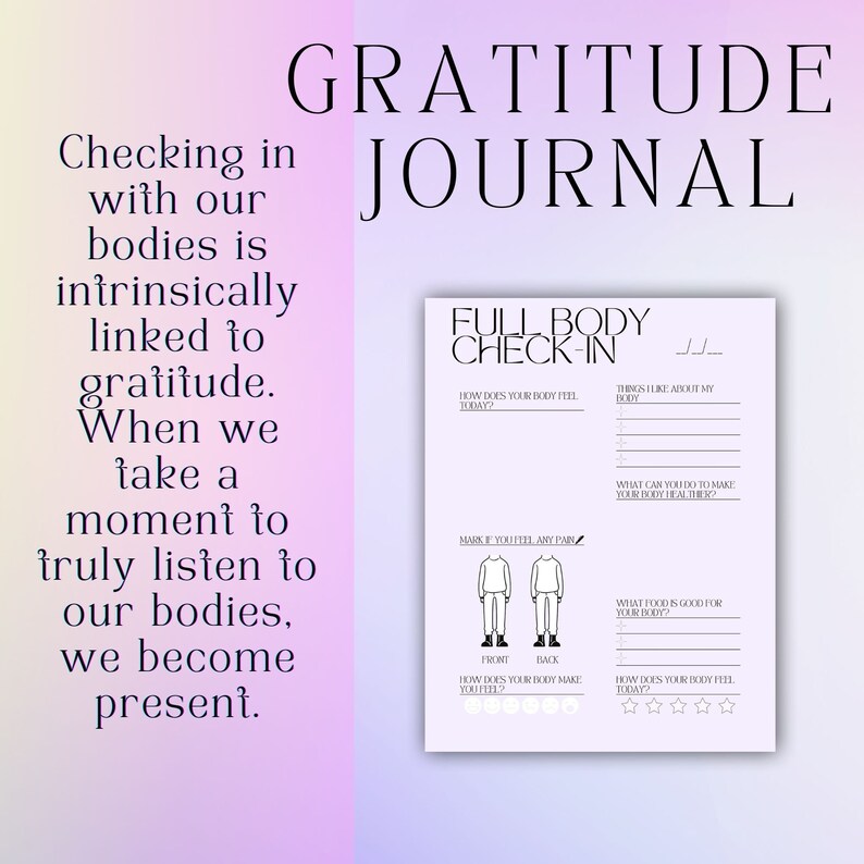 Daily Gratitude Journal PDF, Printable, 5 Min Gratitude Journal ...