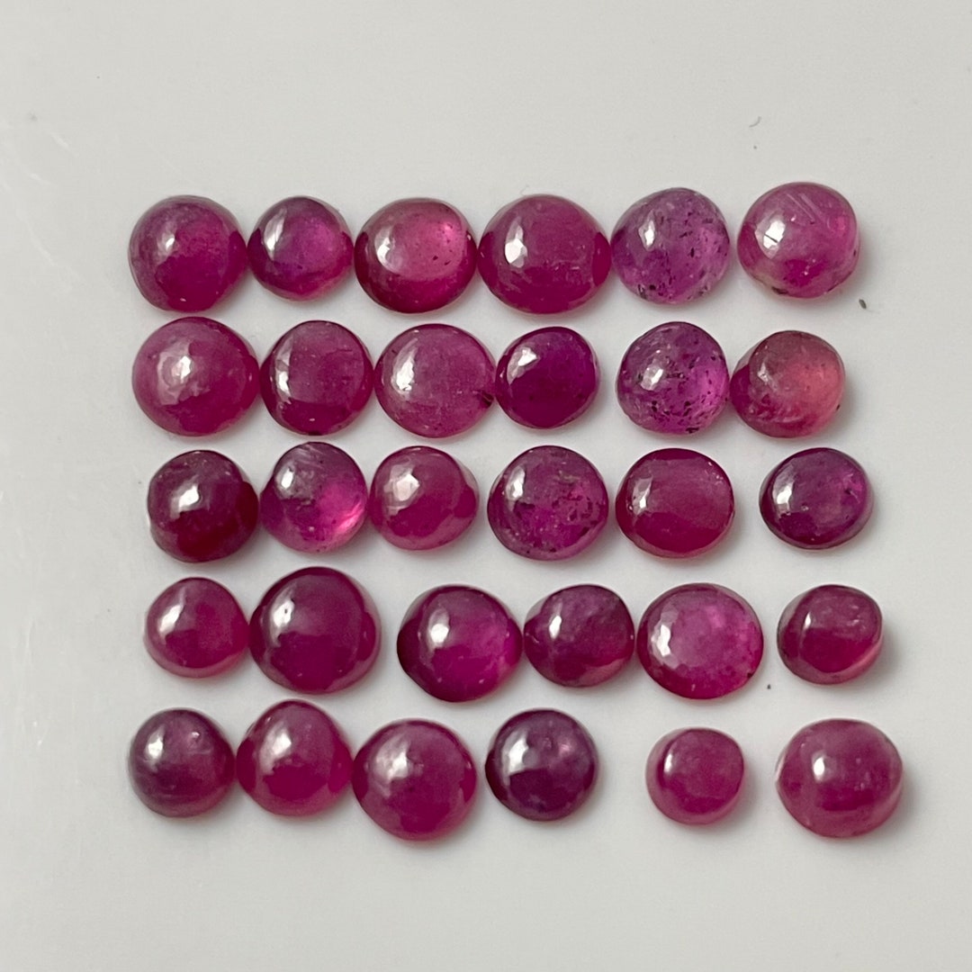 Ruby,ruby Glass Filled,ruby Round Cabochon,ruby Gemstones,july ...