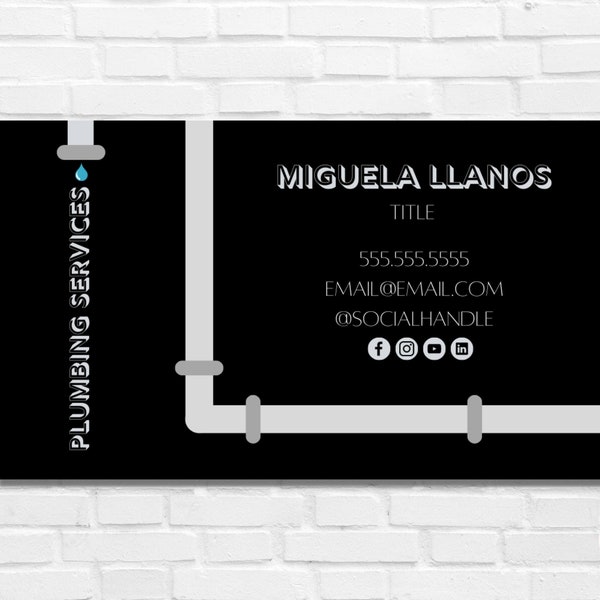 Plumbing Business Card Template - Etsy