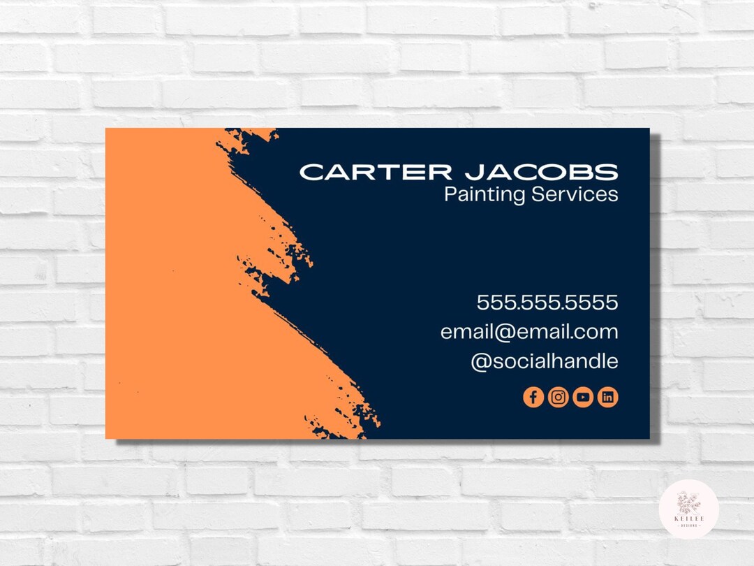 Painter Business Card Template: DIY Printable Calling Card (canva) - Etsy