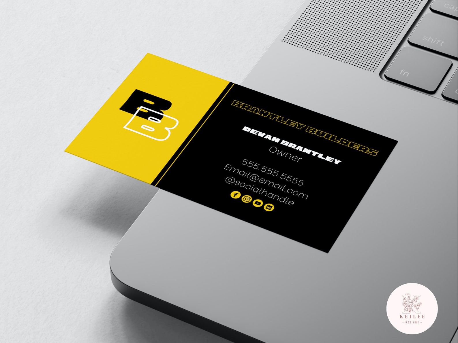Editable Builder Business Card Template: DIY Canva Design (instant ...