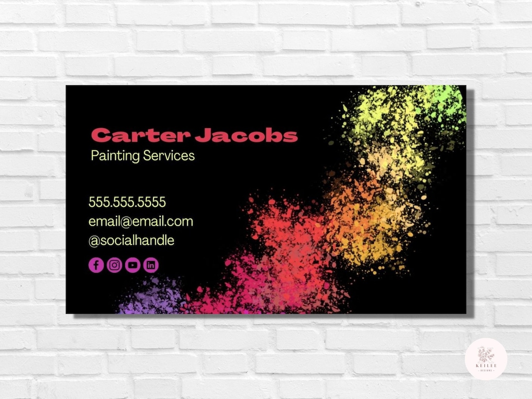 Painter Business Card Template: DIY Calling Card Canva (instant ...
