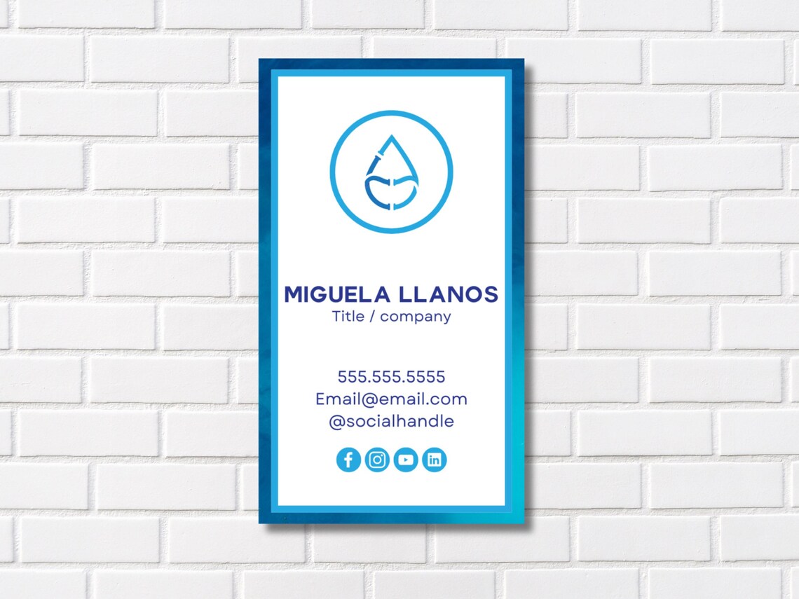 Plumber Business Card Template: DIY Printable Calling Card (canva ...